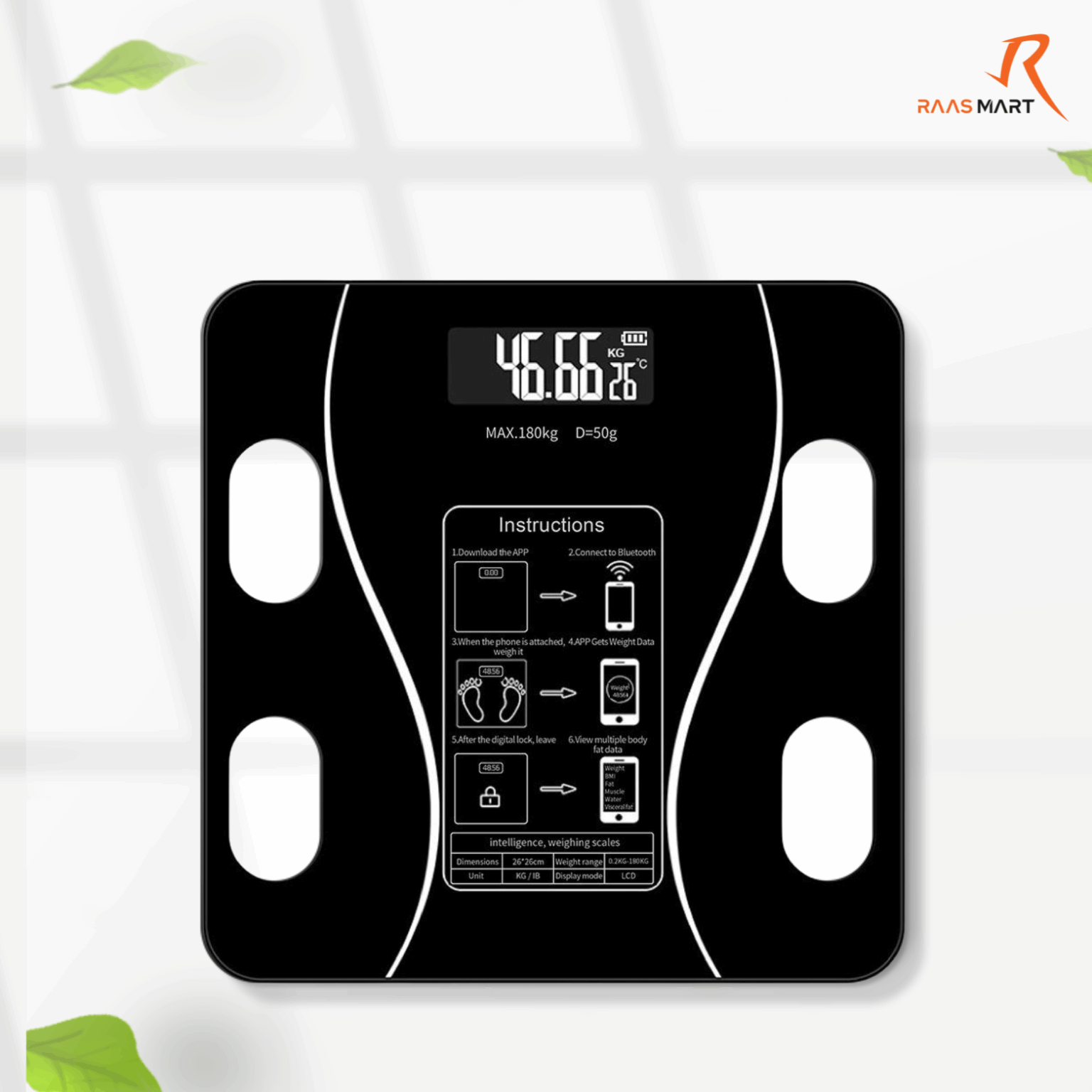 Bluetooth Weight Scale Body Report Analysis and LCD Display, OKOK ...