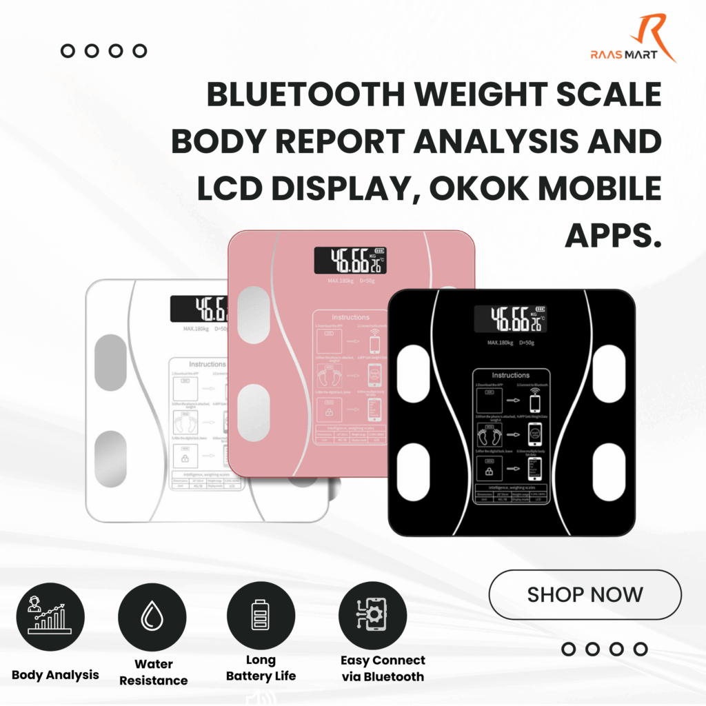 Bluetooth Weight Scale Body Report Analysis and LCD Display, OKOK ...